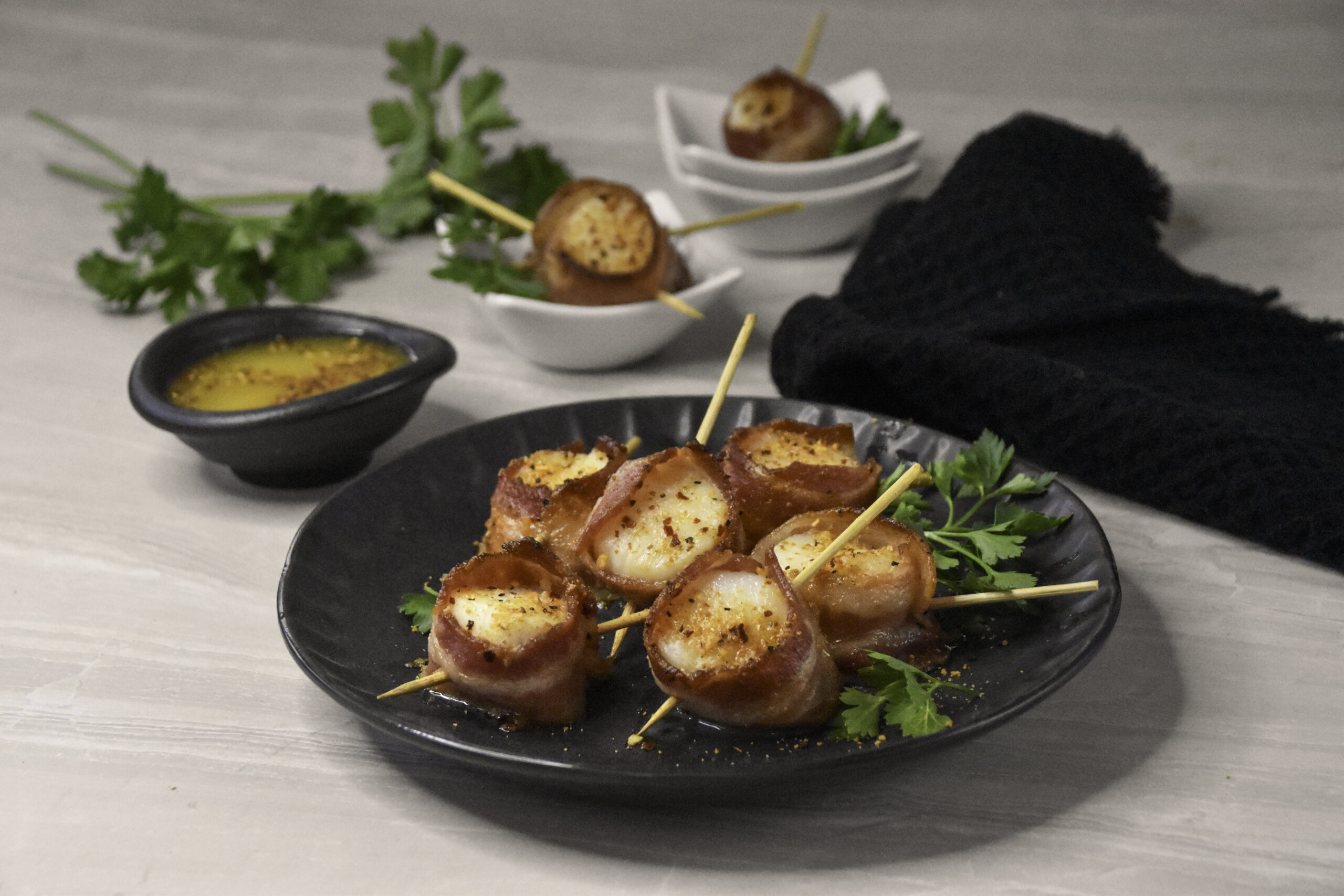 Southern Comfort™ Spiced Bacon-Wrapped Scallop