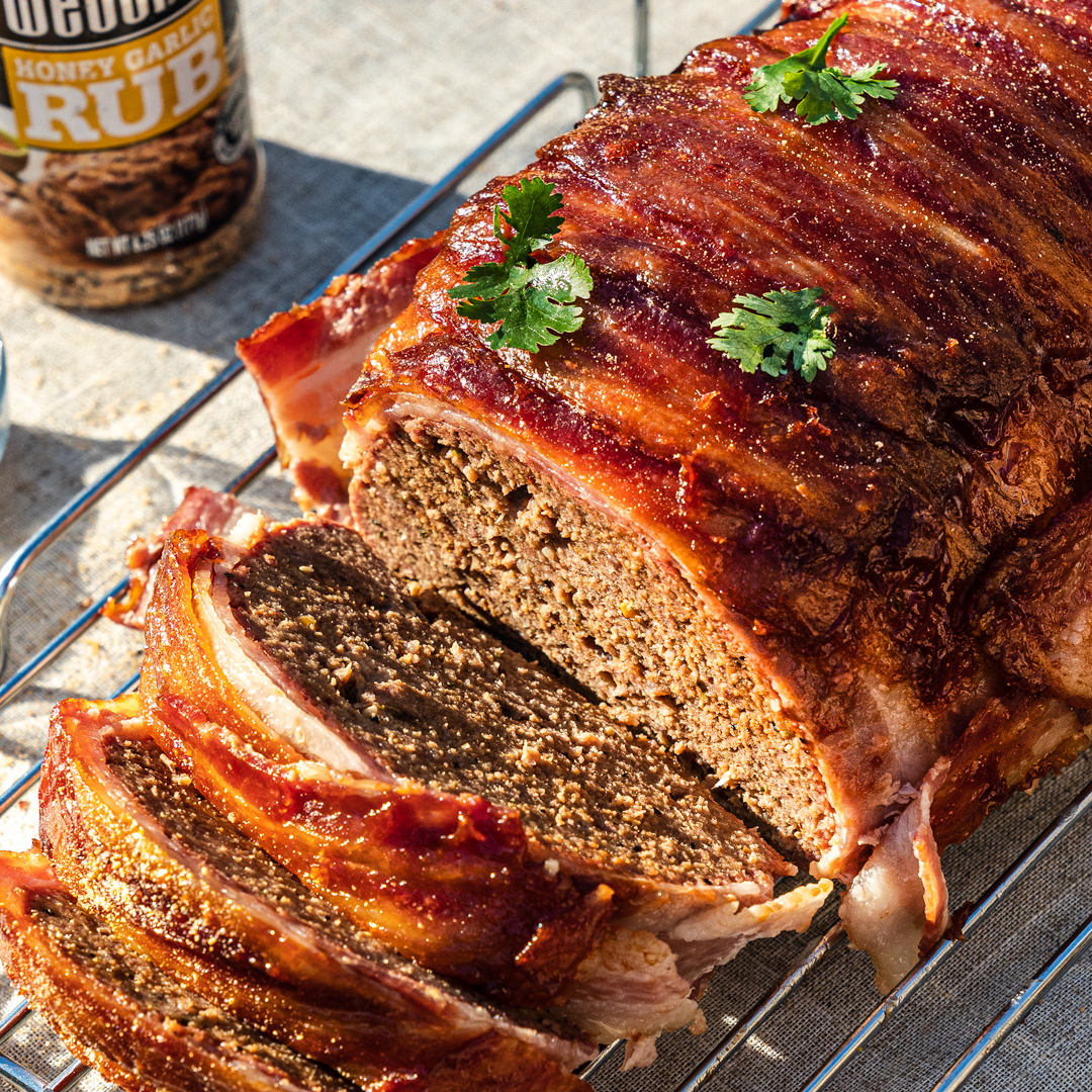 Bacon-Wrapped Meatloaf with Honey Garlic Glaze
