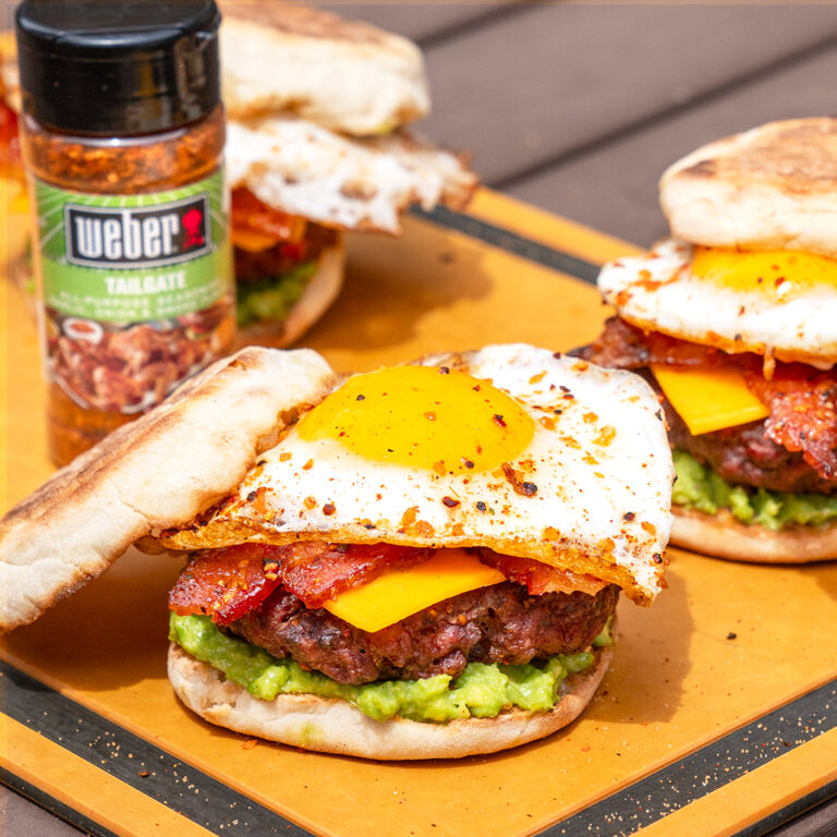 Candied Bacon Egg and Cheeseburger with Maple Aioli